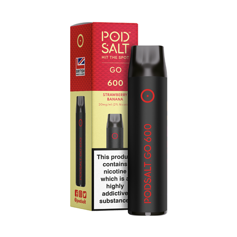 Strawberry Banana Pod Salt GO 600 Disposable Device – Elf Bar Vapes