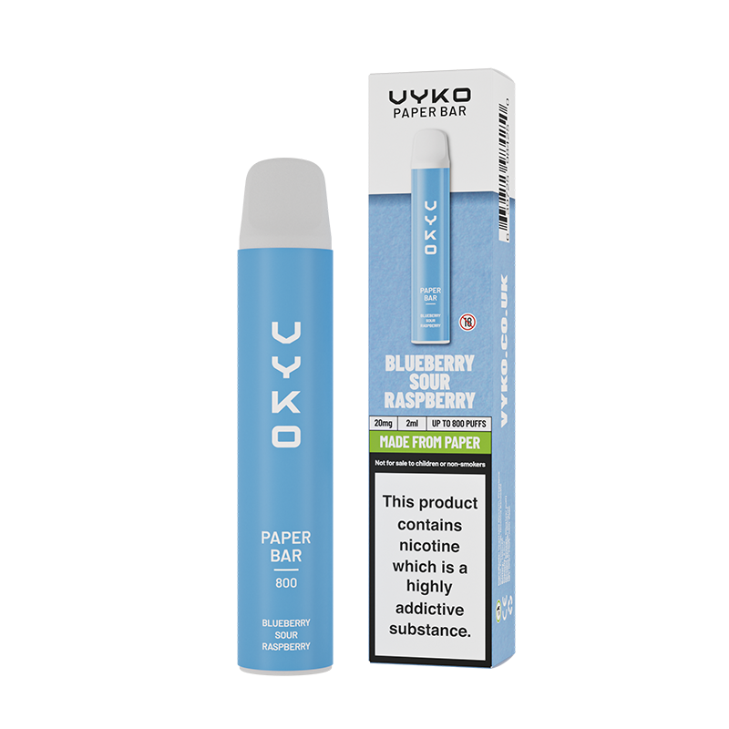 Blueberry Sour Raspberry VYKO Paper Bar Disposable Device – Elf Bar Vapes